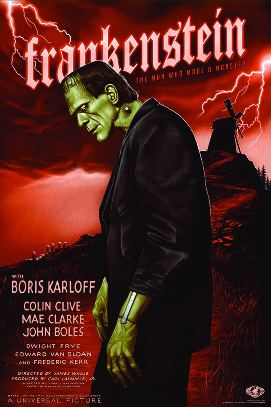 MADE A MONSTER Frankenstein Movie Poster Art Print | Monster Wall Décor ...
