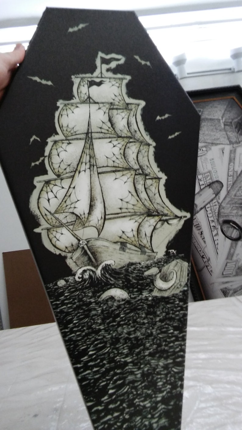 COFFIN SEAS Coffin Shaped Canvas Print 36 X 17 Inches - Etsy
