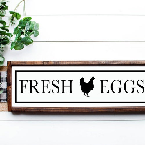 FARM FRESH EGGS Metal Sign Farmhouse Wall Decor Chicken - Etsy