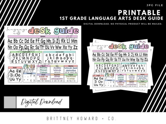 First Grade Language Arts Desk Guide - Etsy