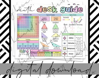 First Grade Math Desk Guide | Etsy