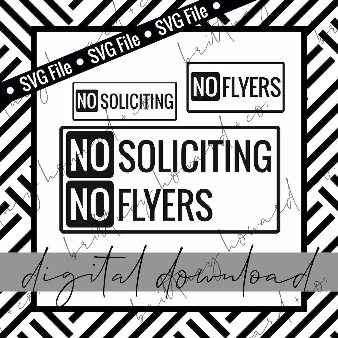 No Soliciting No Flyers SVG Cut File Bundle - Etsy