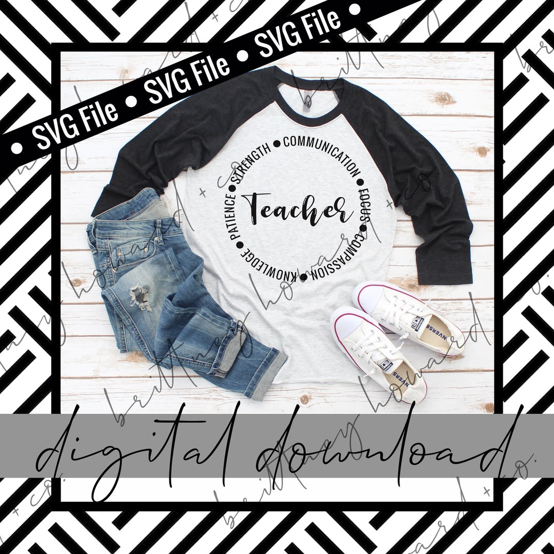 Teacher Round SVG Cut File - Etsy
