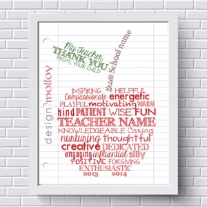 Digital Teacher Appreciation Gift Printable Teacher Gift From Class End ...