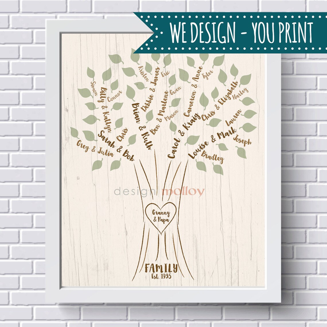 Digital Family Tree Printable Family Tree Gift for - Etsy Canada