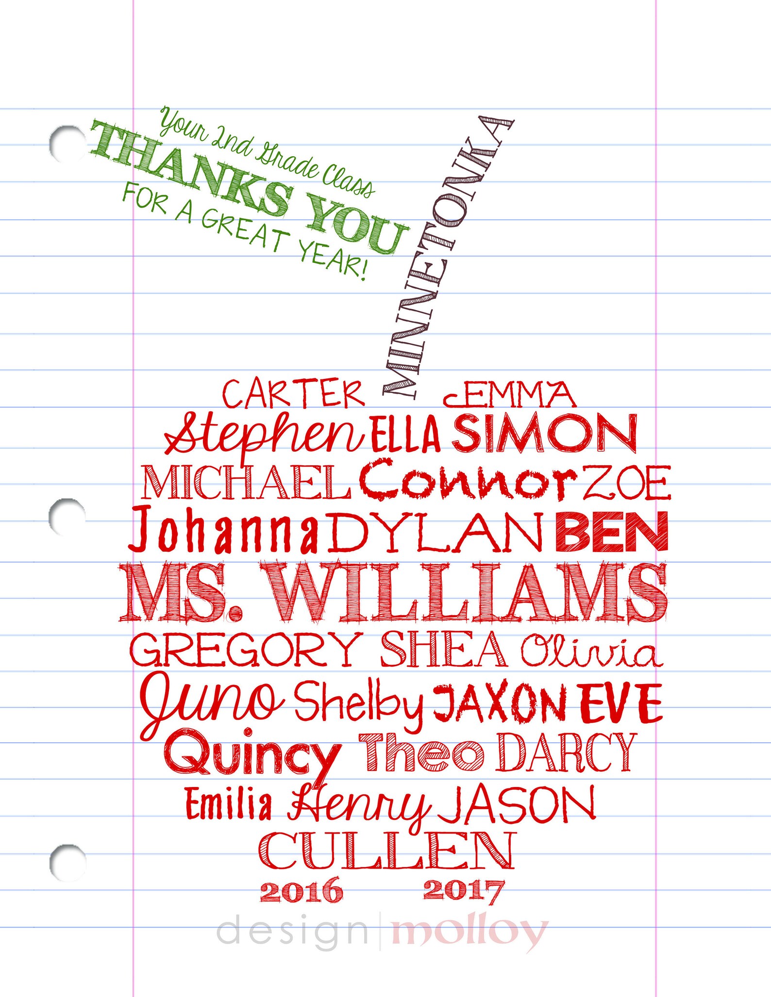 Digital Teacher Appreciation Gift Printable Teacher Gift From Class End ...