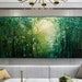 Grey Style Oil Painting With Dense Trees and Gold Foil Accents, Thick ...
