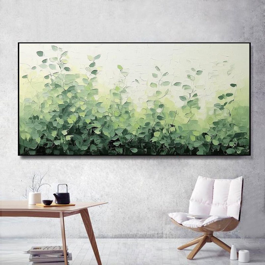 DUTY-FREE! Hand-painted Oil Painting, Green Plant Vines, Fresh Style ...