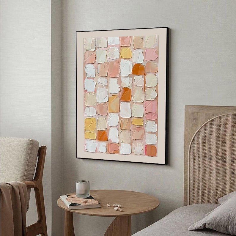 Modern Abstract Oil Painting With Irregular Textured Color Blocks ...