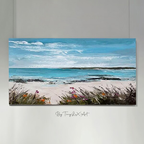 Large Beach Painting - Etsy