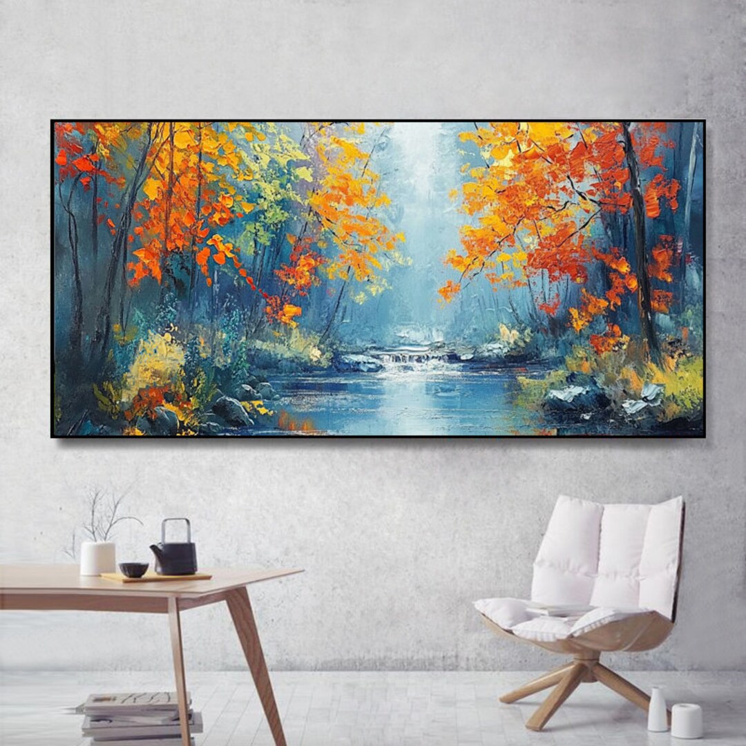 DUTY-FREE! Hand-painted Abstract Heavy Oil Painting, Forest Scene With ...