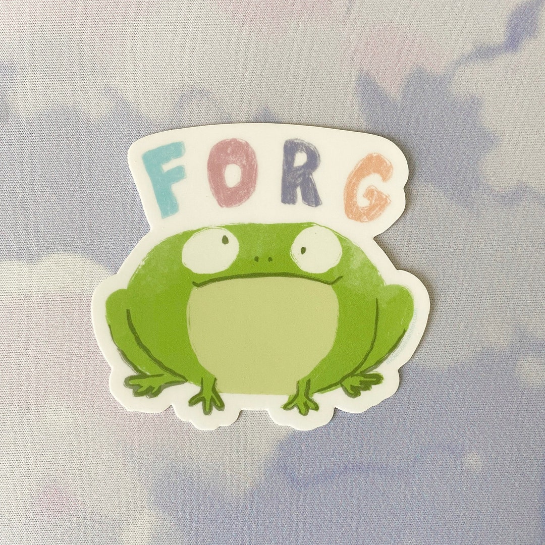 Forg Cute Frog Waterproof Vinyl Sticker - Etsy