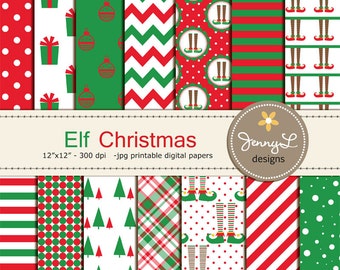 Christmas Digital Paper Kraft Christmas Papers Cardboard | Etsy