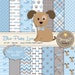 Boy Dog Digital papers Blue and Gray Puppy Dog Dog Clipart | Etsy