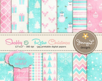 Christmas Digital Paper Kraft Christmas Papers Cardboard | Etsy