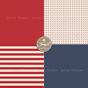 Vintage 4th of July Digital Paper, Stars and Stripes, Patriotic ...