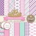 Royal Little Princess Digital Papers and Clipart, Gold Crown Girl Baby ...
