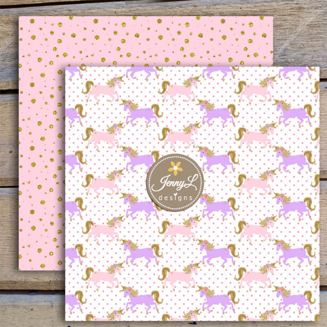 Unicorn Faces Digital Papers and Clipart SET Pastel Unicorn - Etsy