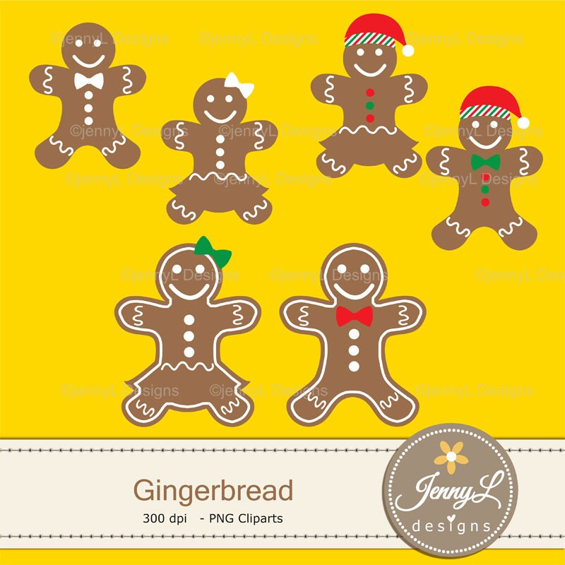 Gingerbread Christmas Digital Papers and Clipart Gingerbread - Etsy