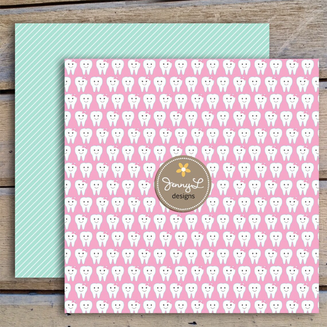 Tooth Girl Digital Paper and Clipart SET Dental Care Teeth | Etsy