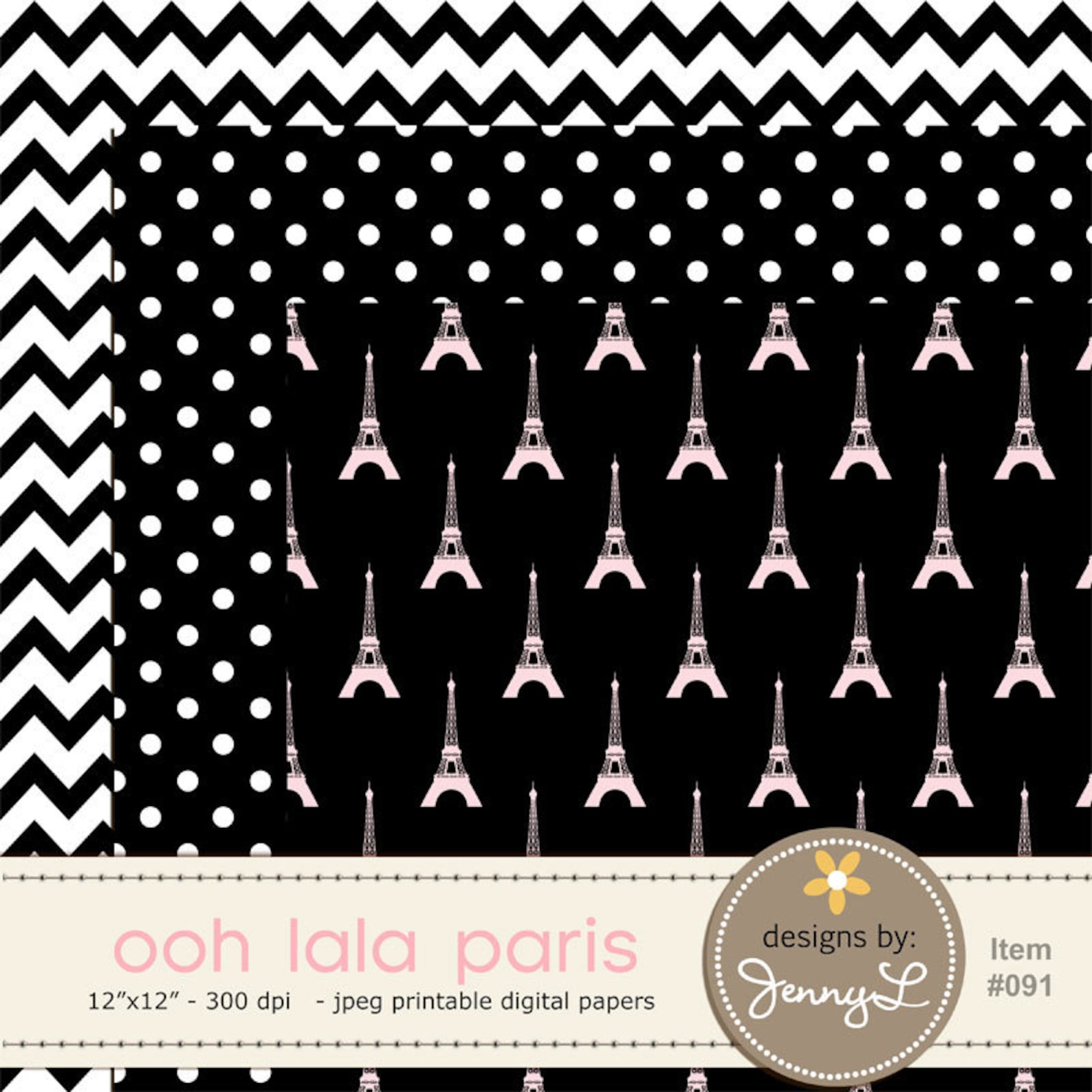 Paris Digital Paper, Eiffel Tower Printable Digital Background Papers ...