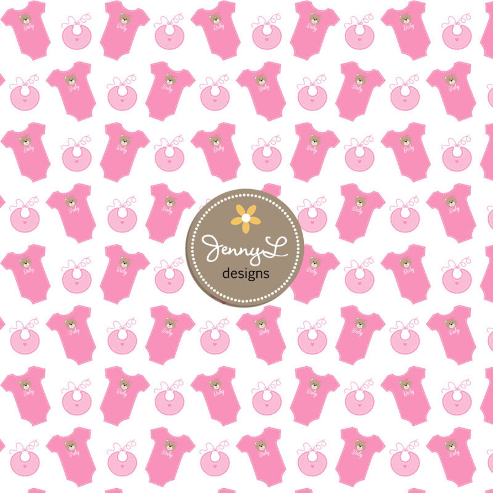 Baby Shower Digital Papers Baby Girl Baptism Birth - Etsy