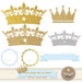 Gold Crown Digital Papers and Clipart, Royal Prince Boy Baby Shower ...