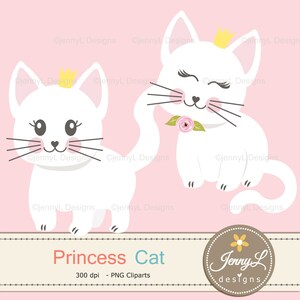 Princess Cat Digital Papers and Clipart SET for Digital Scrapbooking ...