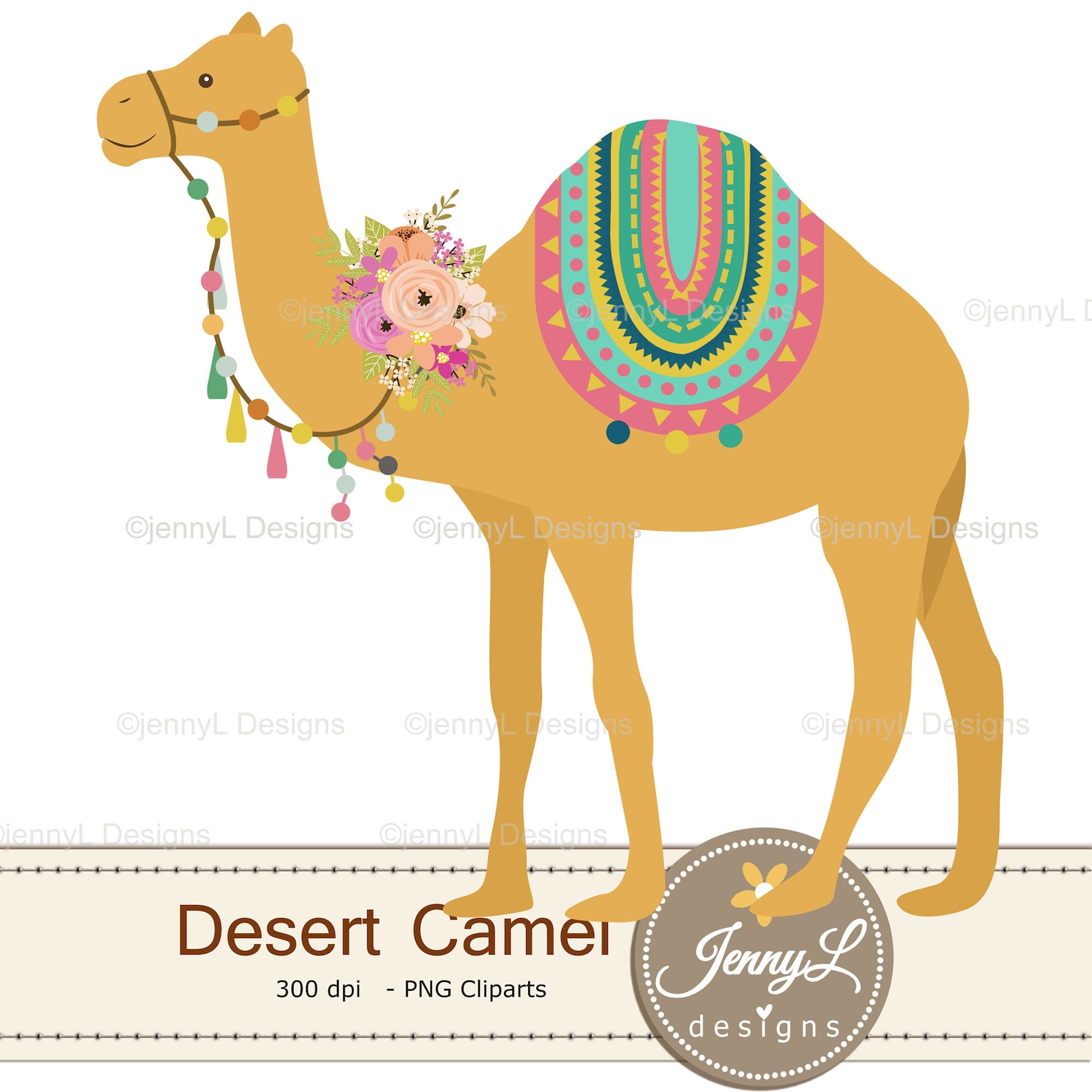 Desert Camel Cactus Digital Paper and Clipart for Birthday - Etsy