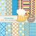 Oktoberfest Digital Paper, Beer Clipart, Pretzels for Digital ...