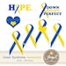 Down Syndrome Awareness Digital Papers and Blue Yellow Ribbon Clipart ...