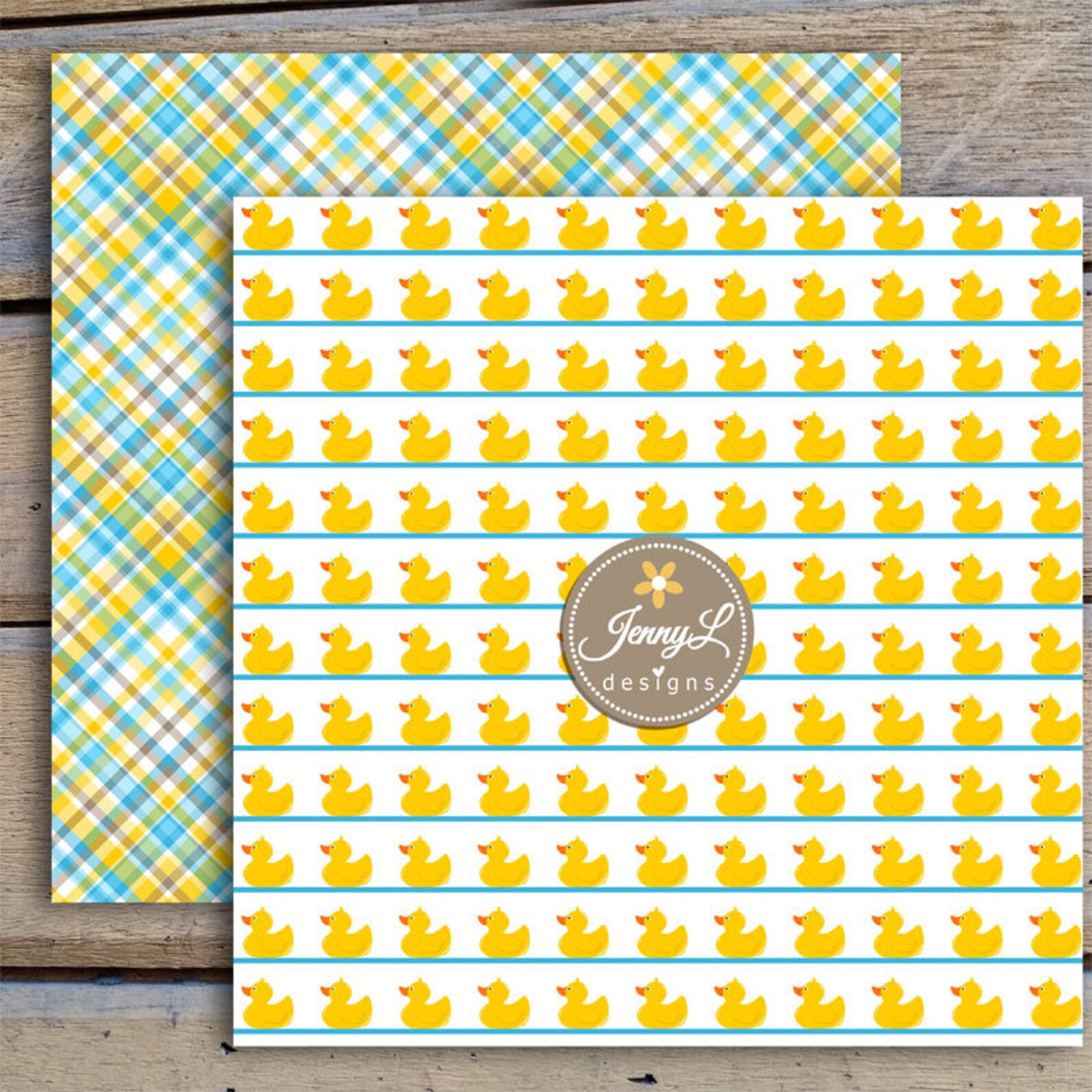 Rubber Duck Digital Papers and Clipart SET Rubber Ducky | Etsy