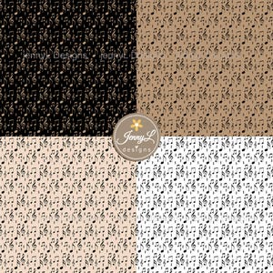 Music Sheets Digital Papers, Musical Notes for Digital Scrapbooking ...