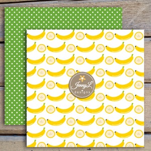 Tropical Bananas Digital Paper and Clipart SET, Summer, Birthday ...