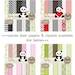Panda Bear Digital Papers and Clipart, Stitched Heart Bamboo Digital ...