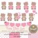 Teddy Bear Digital Papers, Bear Clipart, Valentine Scrapbooking Paper ...