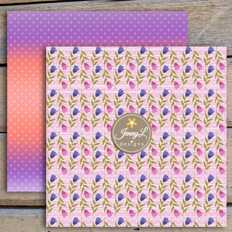 Summer Floral Digital Papers and Flowers Clipart SET for - Etsy