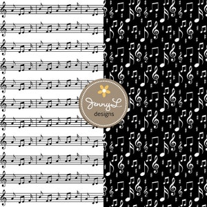 Music Sheets Digital Papers, Musical Notes for Digital Scrapbooking ...