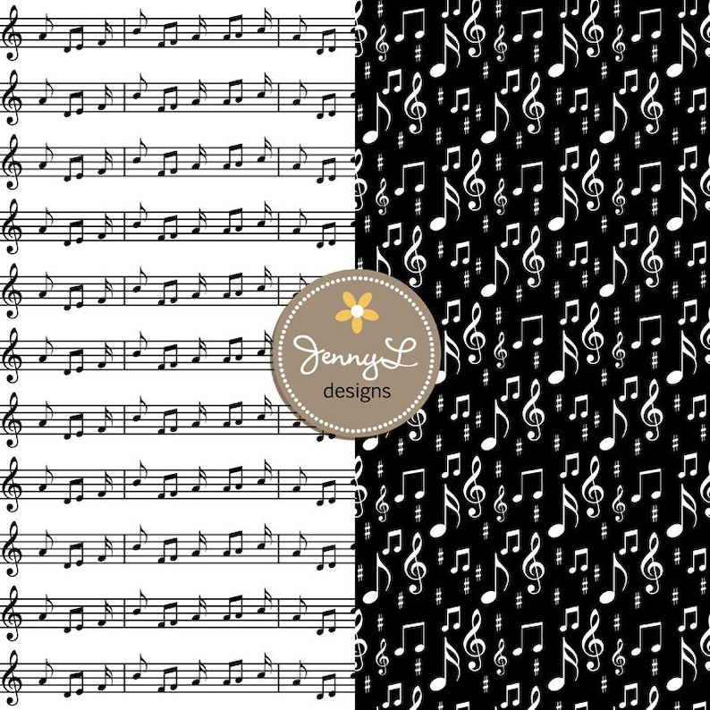 Music Sheets Digital Papers Musical Notes for Digital - Etsy