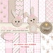 Bunny Rabbit Digital Papers, Boy Bunny Clipart Set,bunny Baptism ...