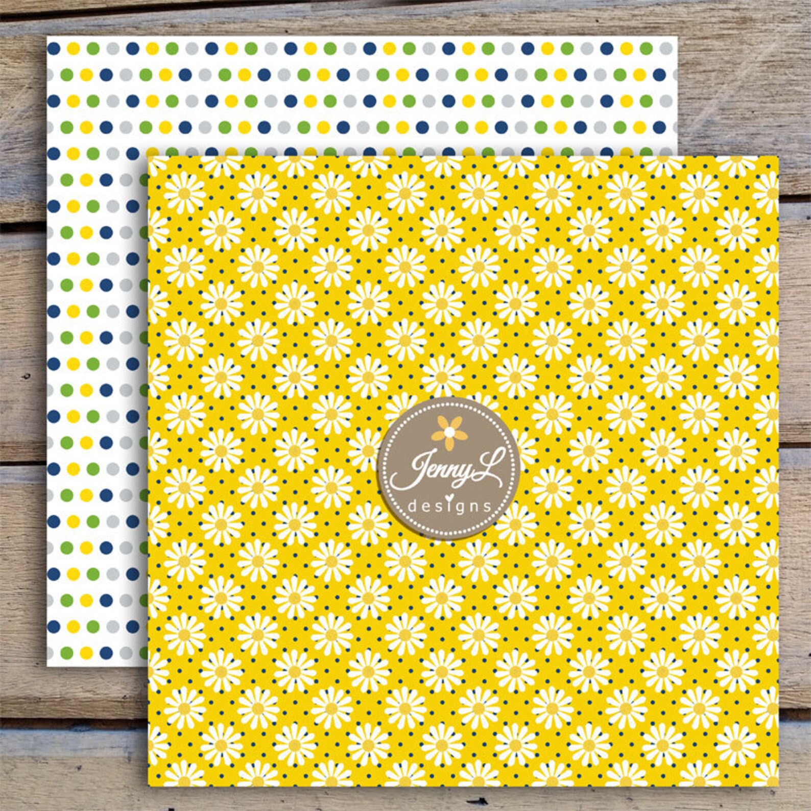 Daisy Digital Papers, Flower for Wedding, Bridal Baby Shower, Birthday ...