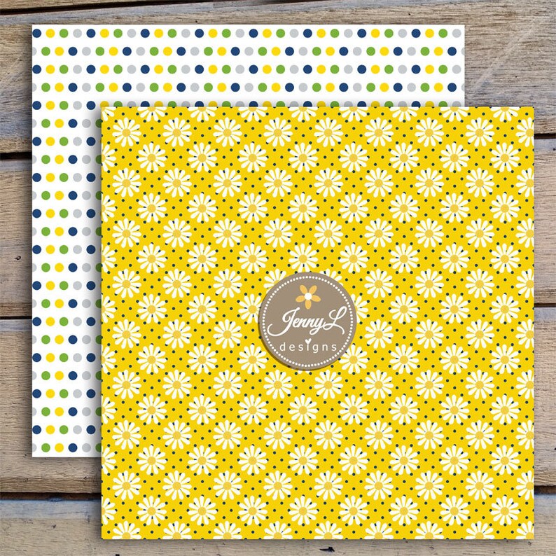 Daisy Digital Papers, Flower for Wedding, Bridal Baby Shower, Birthday ...