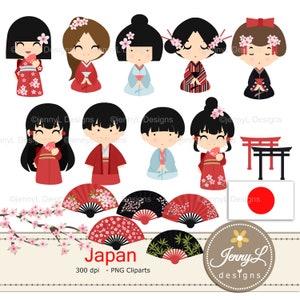 Japan Digital Papers and Japanese Clipart SET, Oriental, Asia, Sakura ...