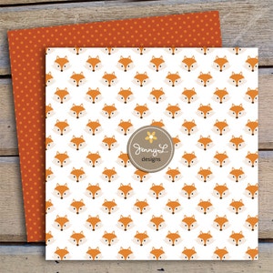 Fox Digital Paper and Clipart, Fall Woodland Animal, Leaves for ...