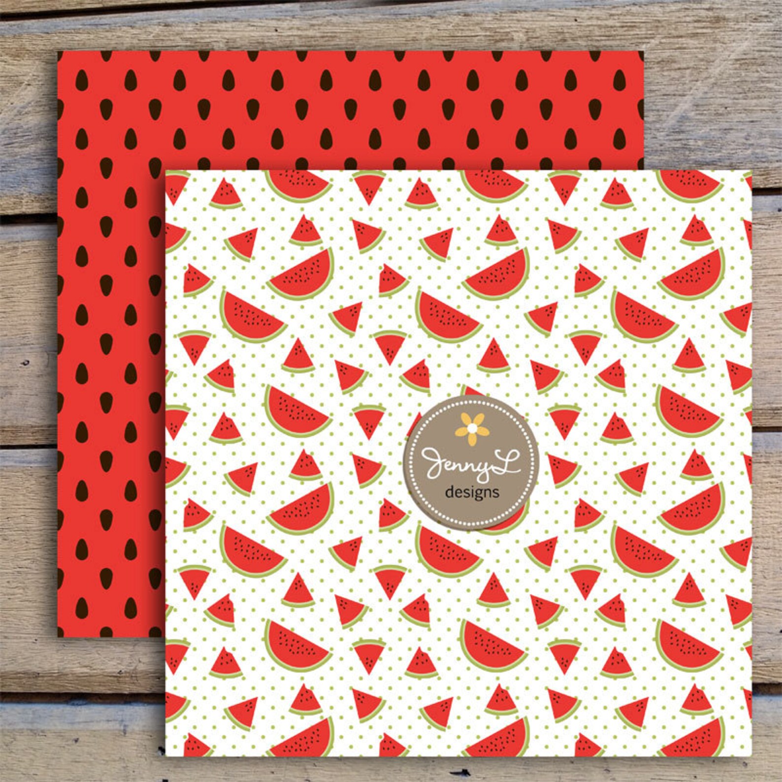 Watermelons Digital Papers and Clipart Summer Picnic Fruit - Etsy