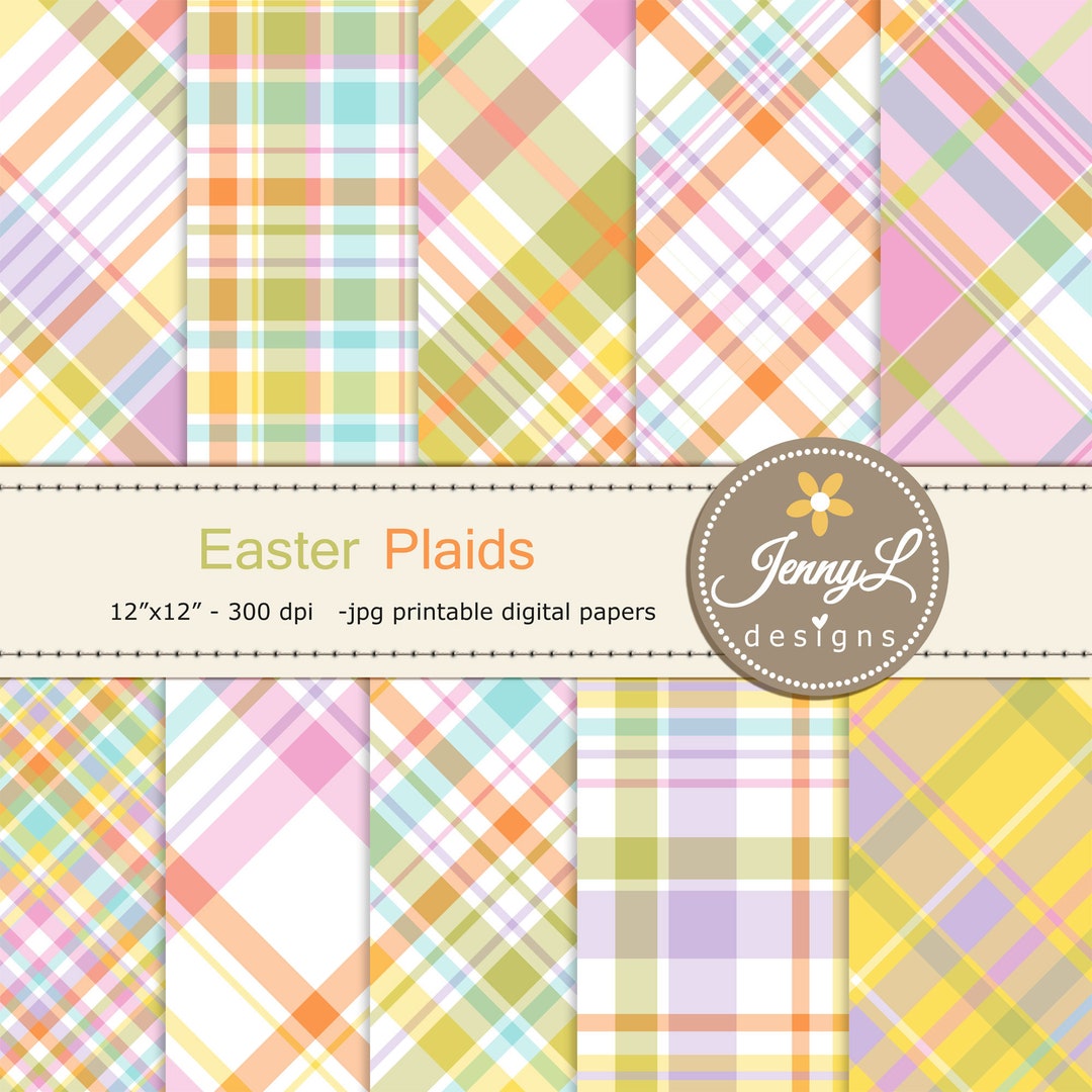 Easter PLAIDS Digital Papers for Digital Scrapbooking, Card Making ...