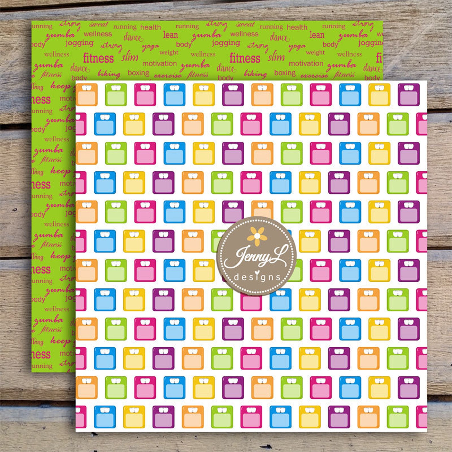 Fitness Digital Papers and Clipart SET Running Shoes | Etsy