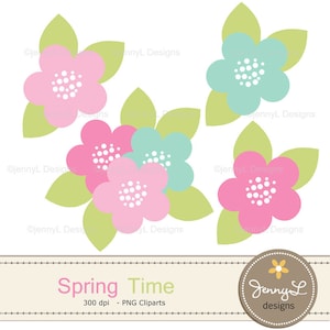 Spring Digital Papers and Flower Clipart, Tulip Blossom, Mother's Day ...