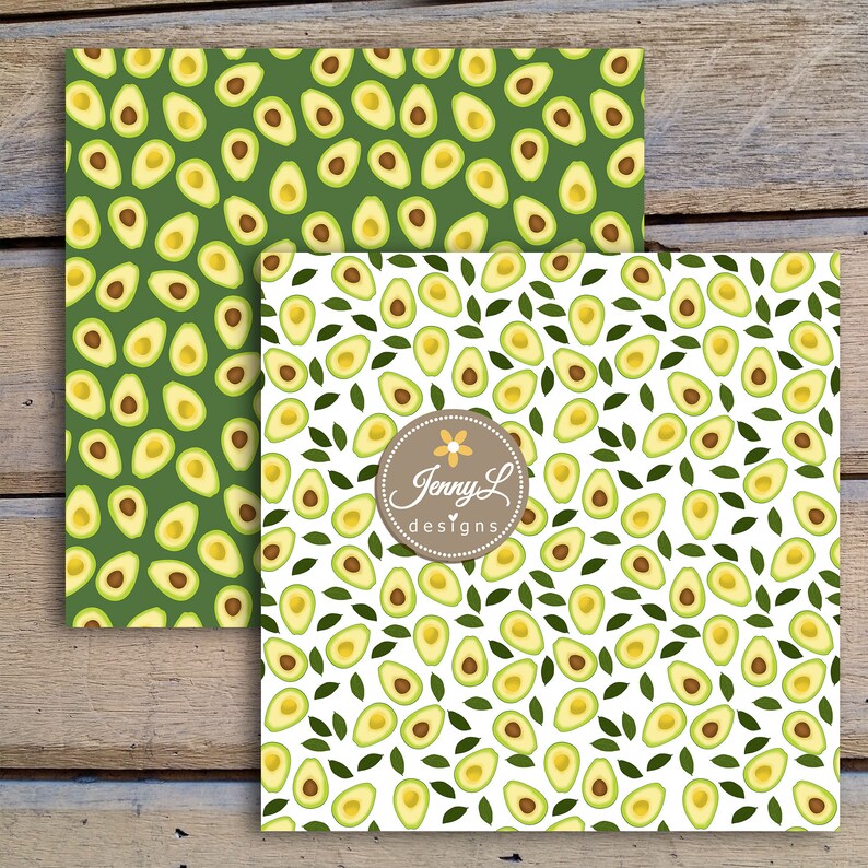 Avocado SEAMLESS Digital Paper and Clipart, for Birthday, Wedding and ...