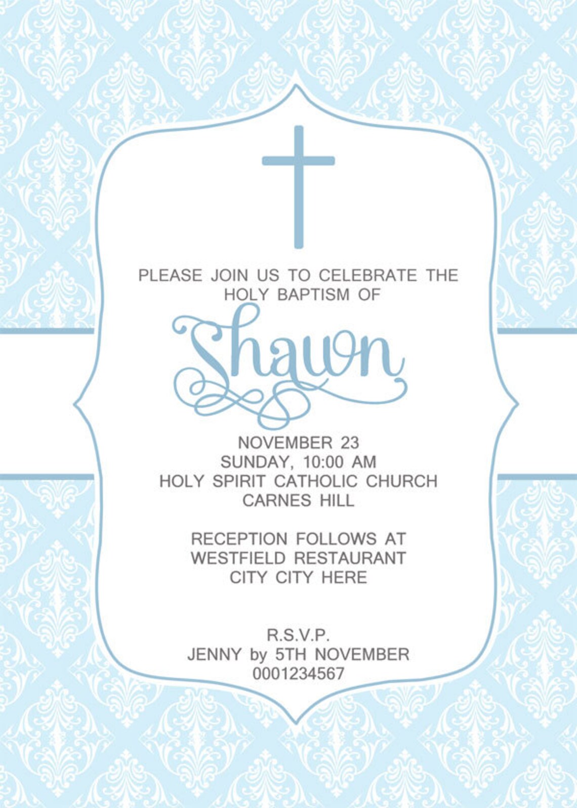 Boy Baptism Digital Papers First Communion Digital - Etsy